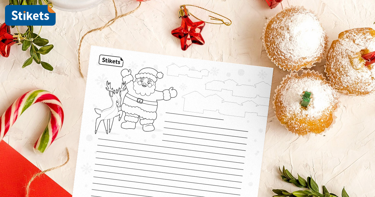 Letter from Santa Claus and his elves to write and color - Stikets
