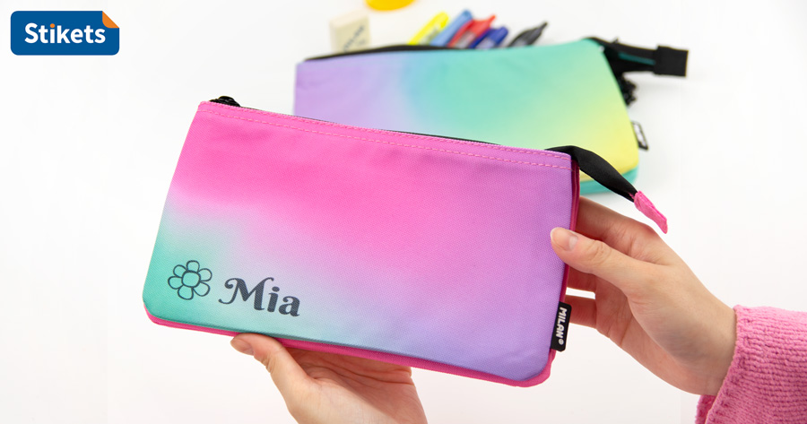 Personalised 5 Compartment Pencil Cases Milan Stikets