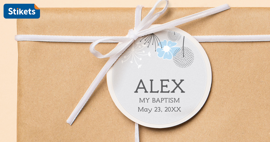 Round themed stickers for baptisms - Stikets